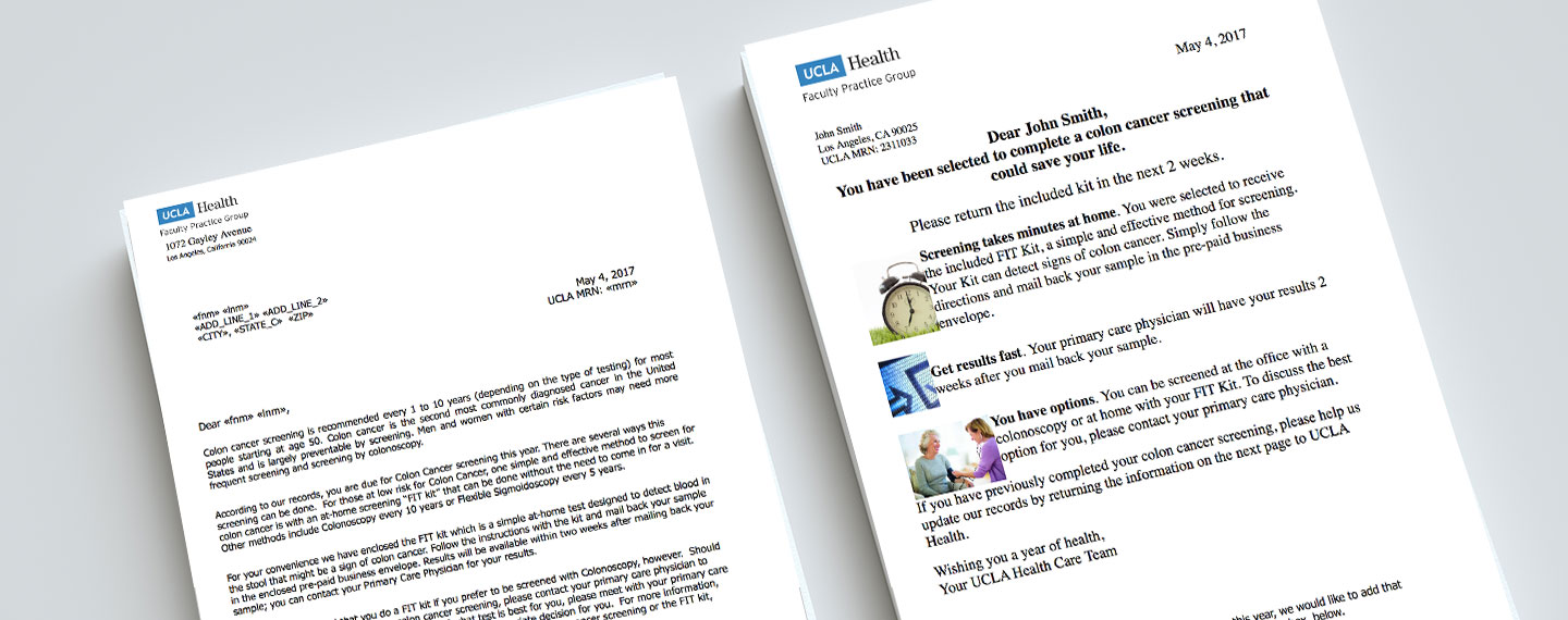 Carefully Crafted Messaging Boosts Uptake in Cancer Screening - UCLA ...